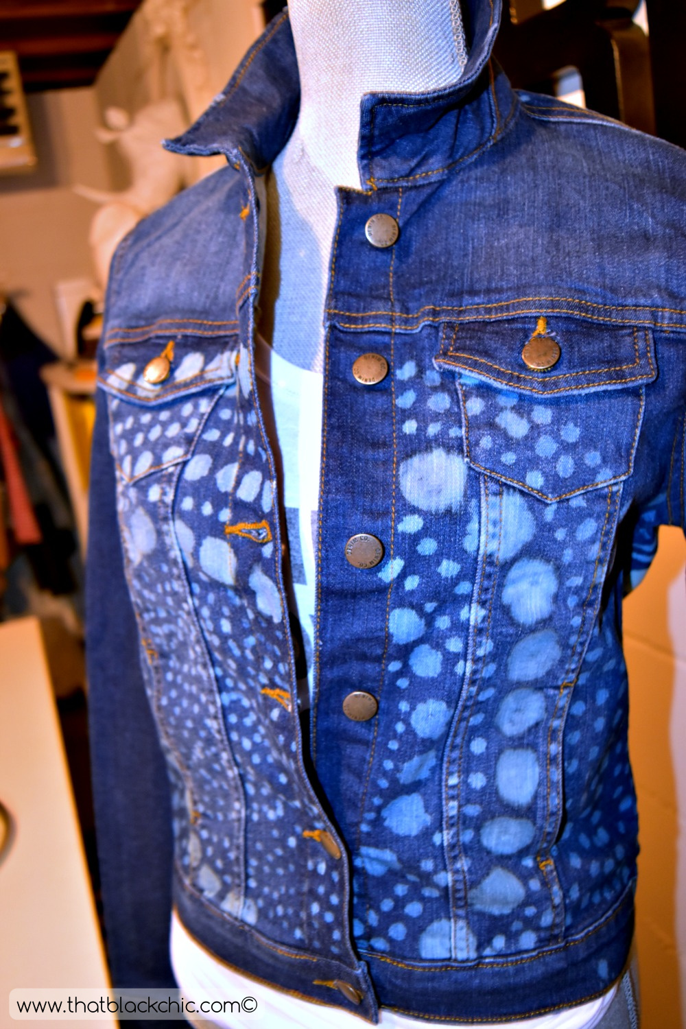 DIY Bleach Design on Denim | That Black Chic