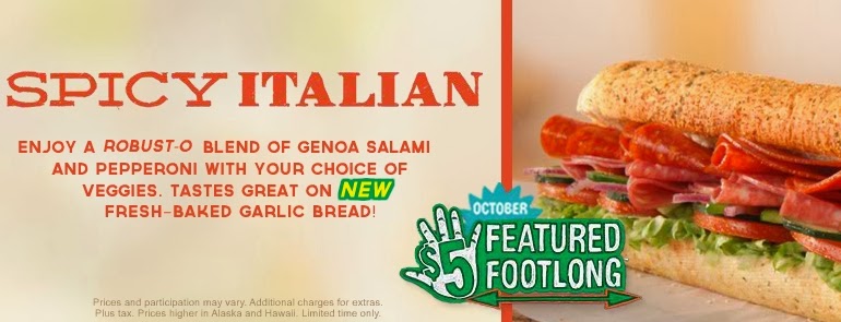 News: Subway - October 2013 Featured $5 Footlong | Brand Eating
