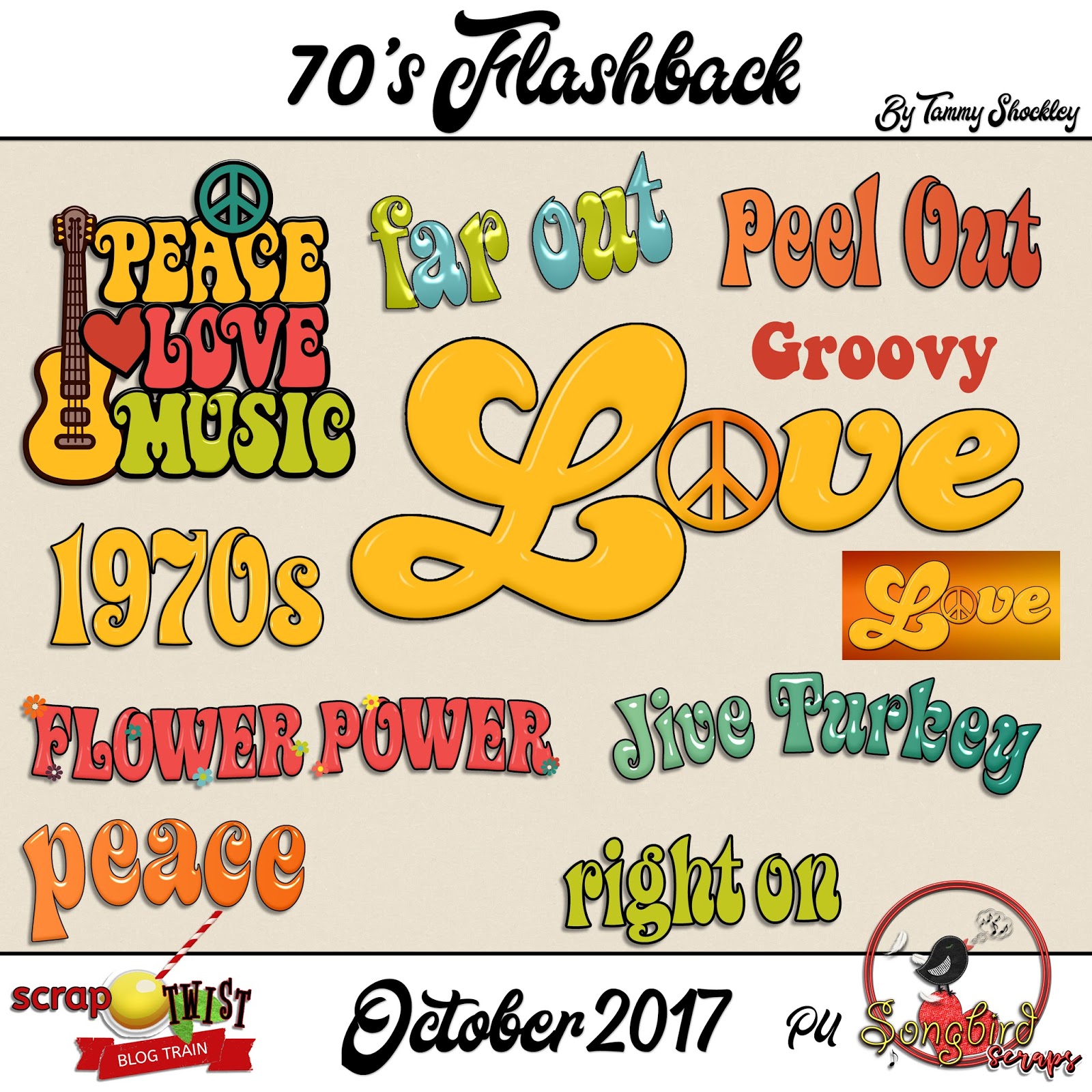 Scrap Twist Blog Train - 70's Flashback
