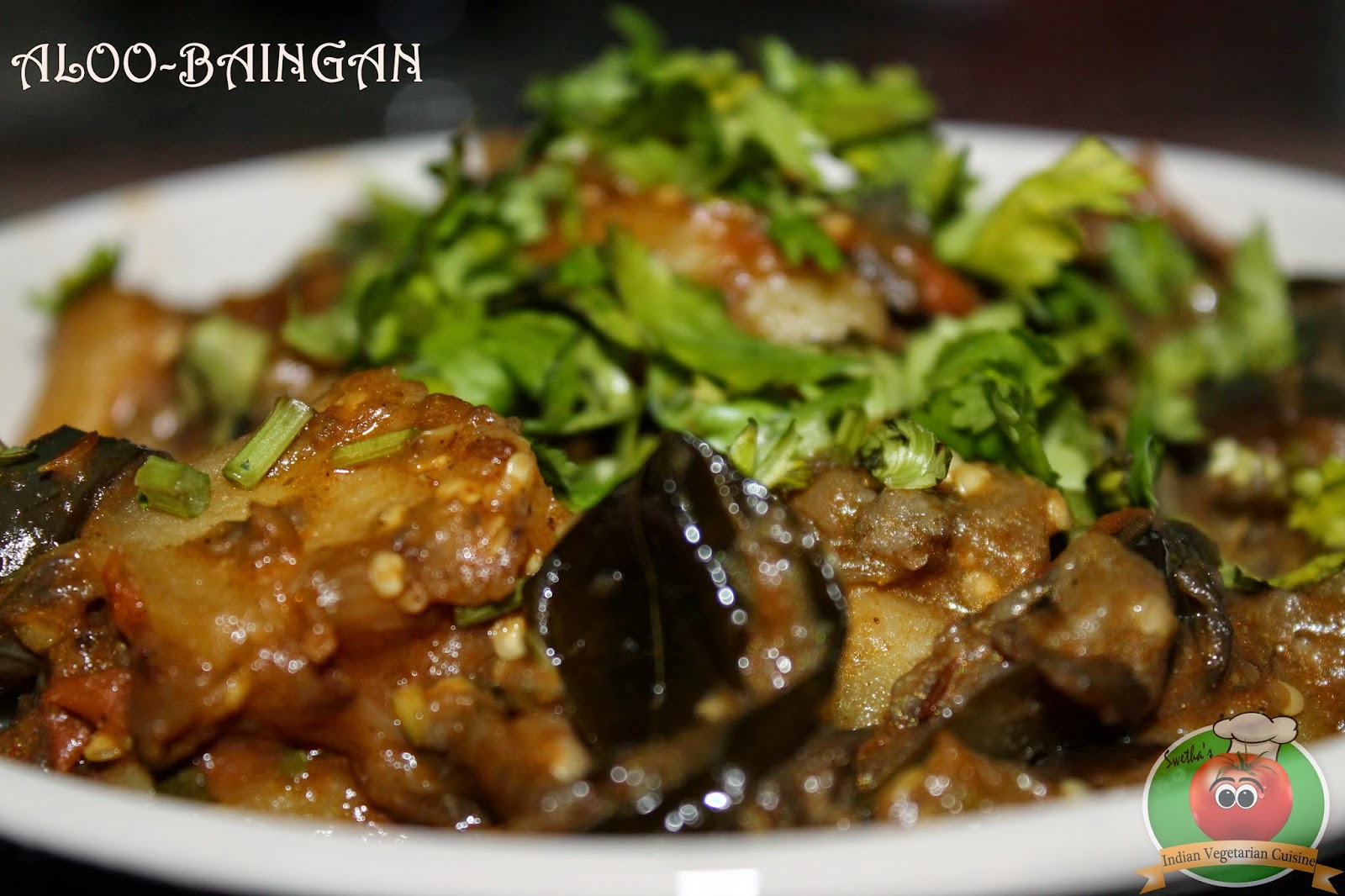 Swetha's Indian Vegetarian Cuisine: POTATO-EGGPLANT CURRY / ALOO ...