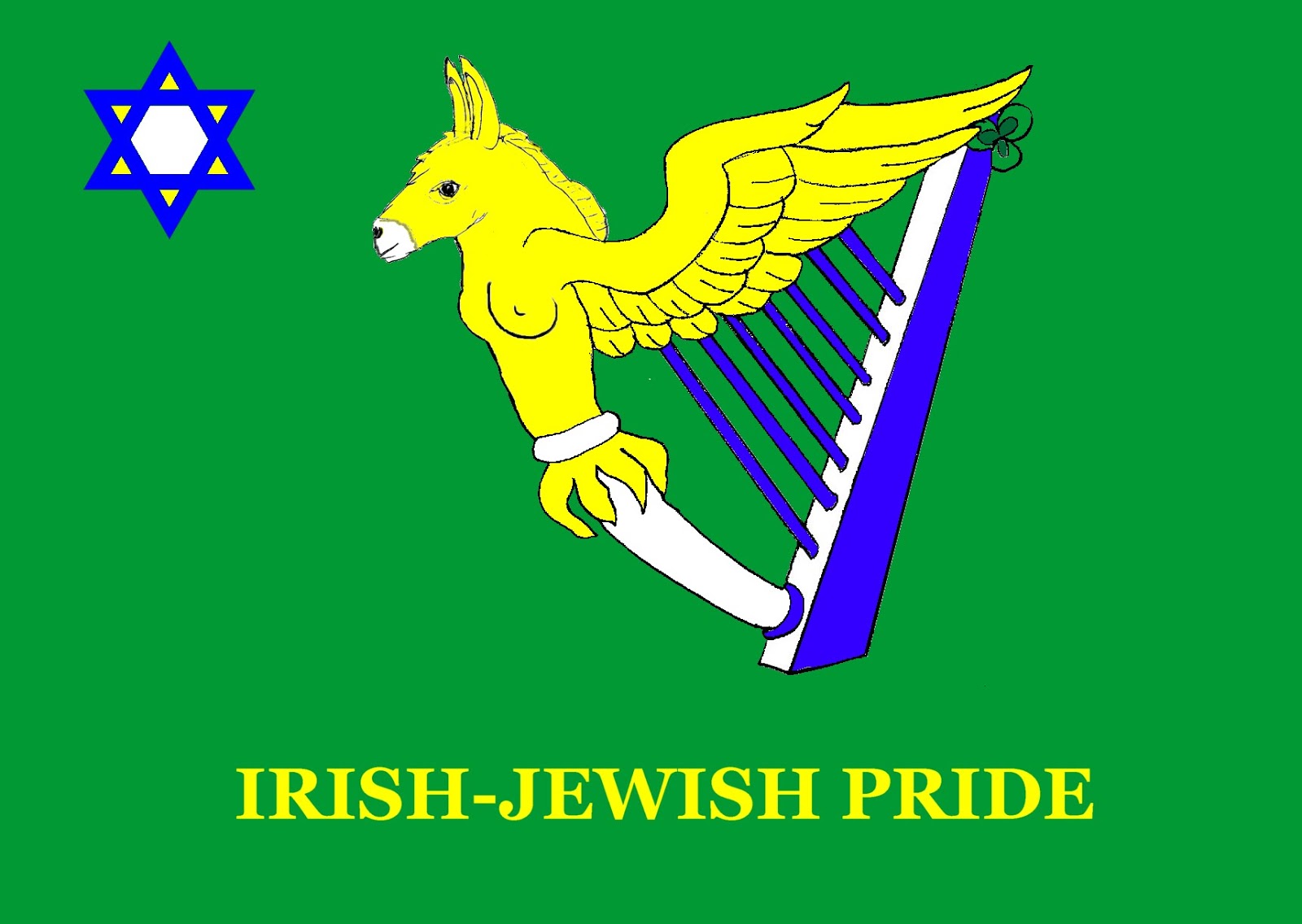 The Voice of Vexillology, Flags & Heraldry: Irish-Jewish Pride Harp Flag