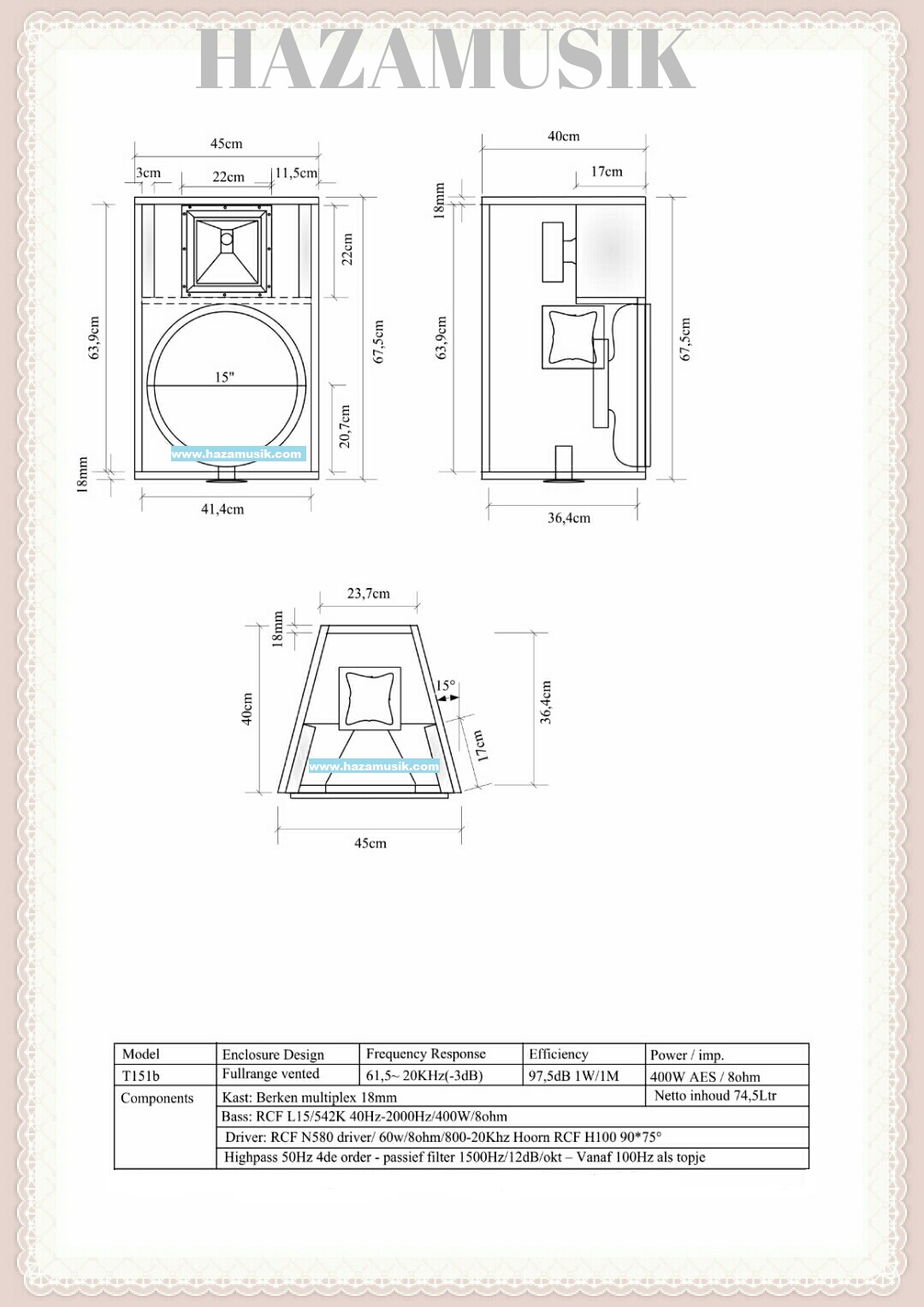 Skema Box Damput 15 Inch / Cara Membuat Box Speaker PLANAR, Skema ...