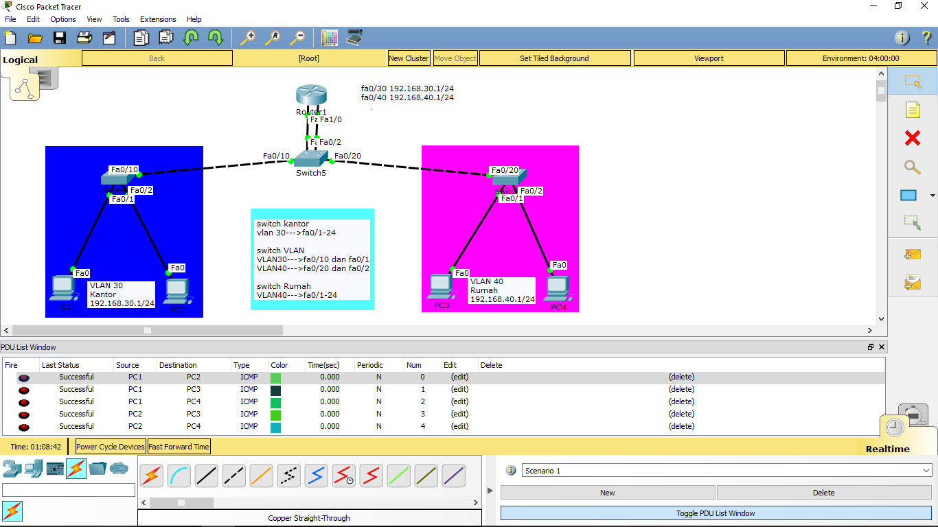 Cara Konfigurasi Legacy Inter-VLAN Routing