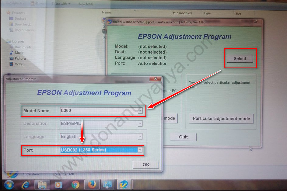 Cara Mudah Reset Epson L360 - DONANURYAHYA.COM