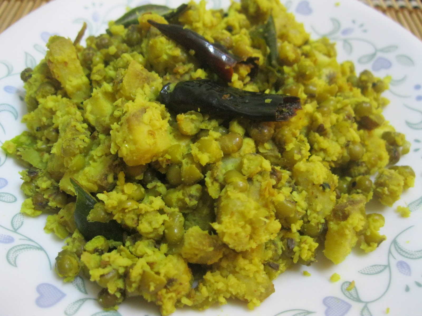 Vazhakka - Cheru Payar Thoran (Banana - Green Moong)