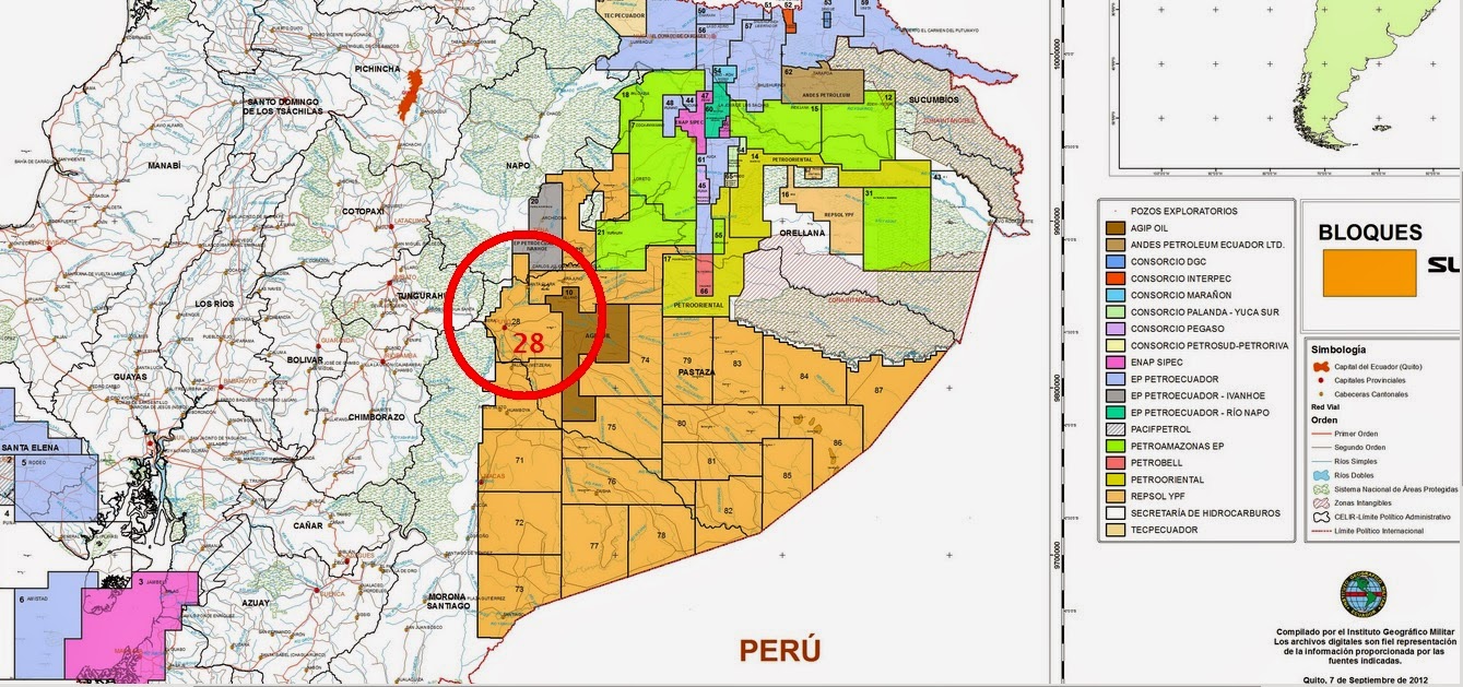 La Resistencia Ecuador: Concesión del bloque #28.- Afectación a los ...