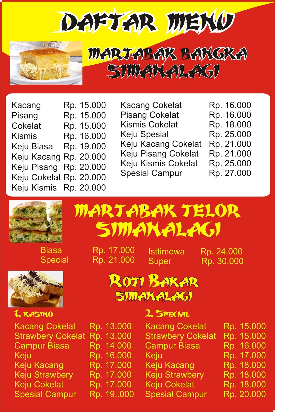️ Harga Martabak, Temukan Daftar Harganya di Sini!