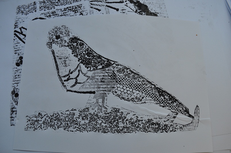 I teach art: Some New Bird Collagraphs
