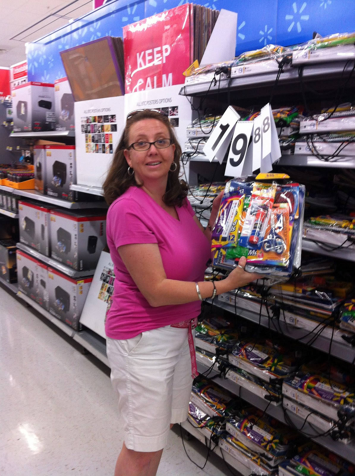 Walmart's display of their pre-packaged Back to School Kit