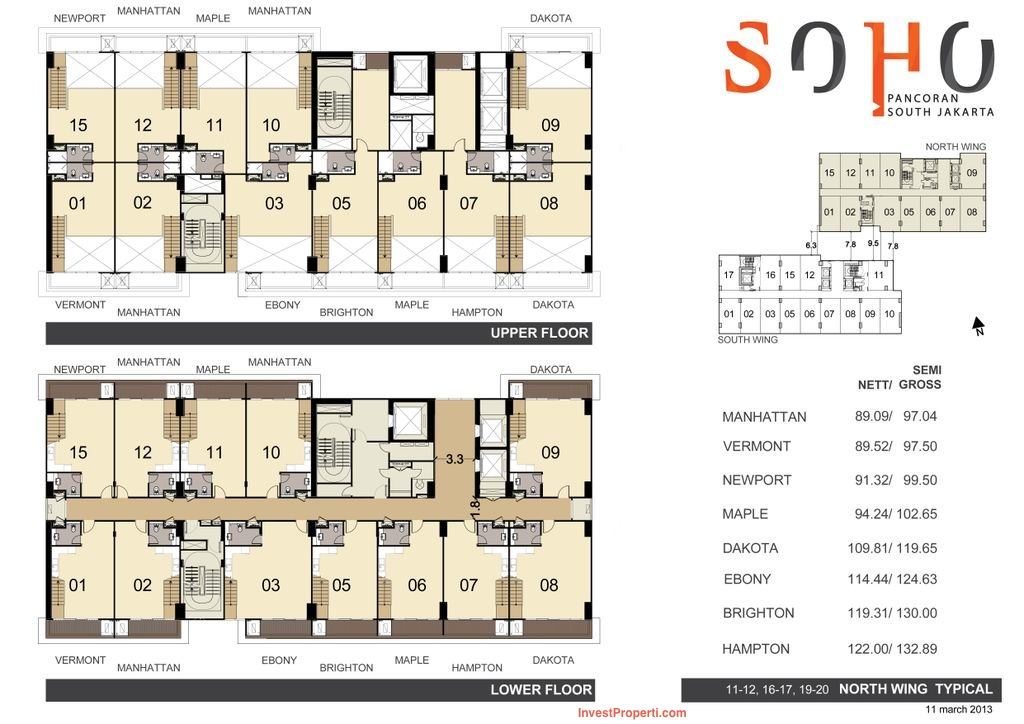 Tipe Unit SOHO Pancoran Jakarta - SOHO Pancoran Jakarta