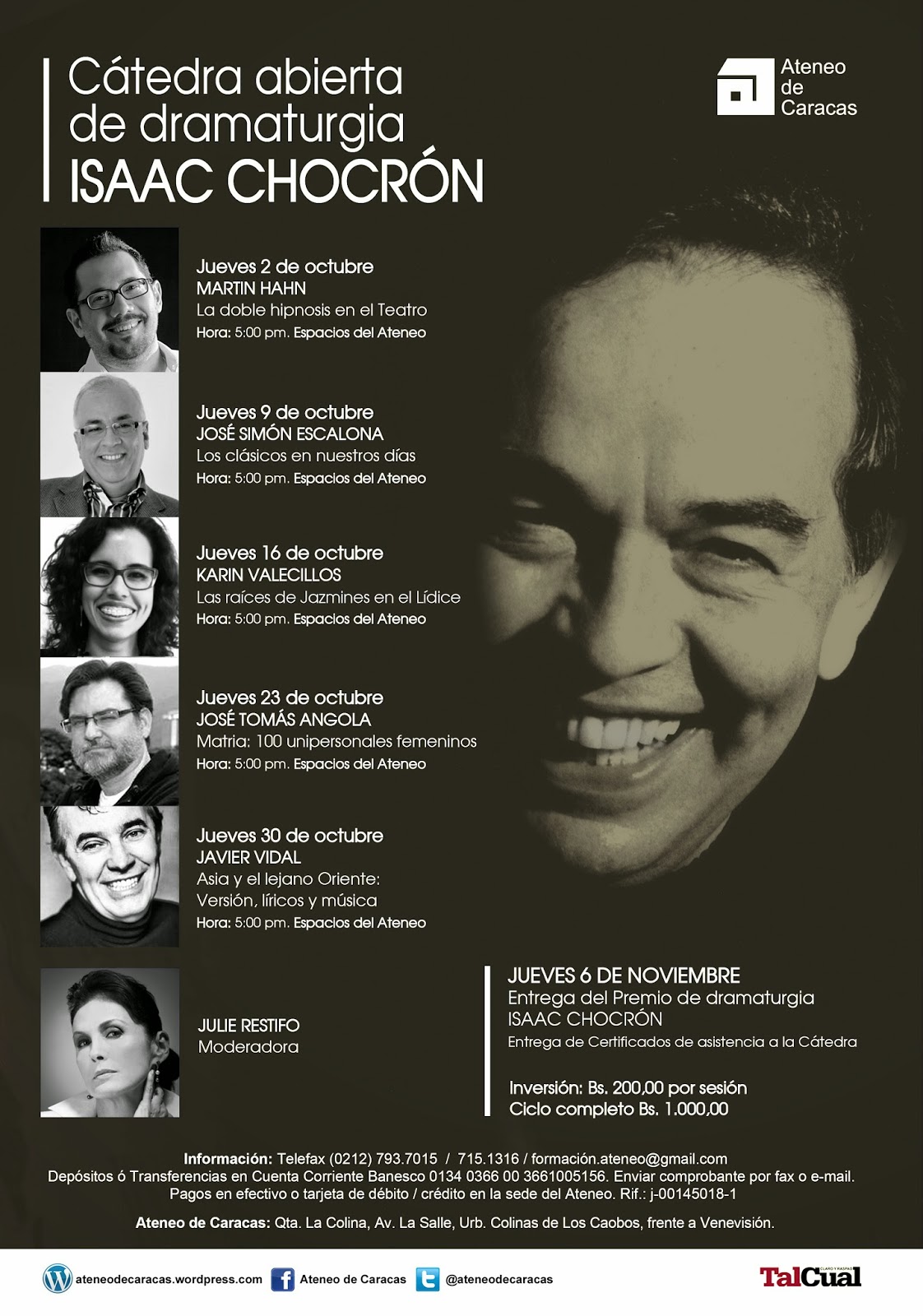 Cátedra abierta de dramaturgia ISAAC CHOCRÓN en el Ateneo de Caracas ...