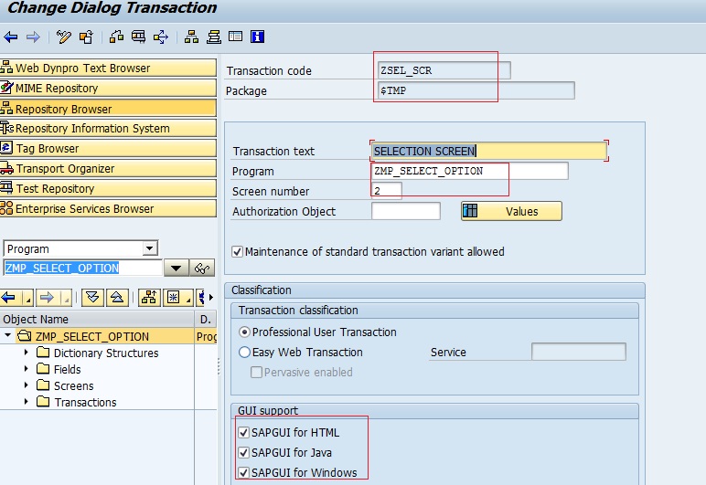 Techsap Select Option In Module Pool Program