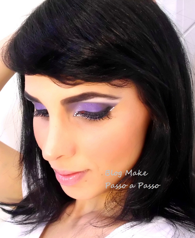Make Passo a Passo: Passo a Passo: Make roxo com lilás