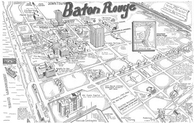 The Barthet Gallery: Baton Rouge Pictorial Map