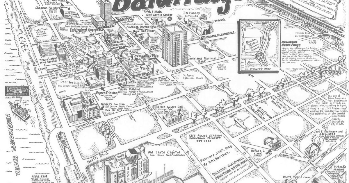 The Barthet Gallery: Baton Rouge Pictorial Map
