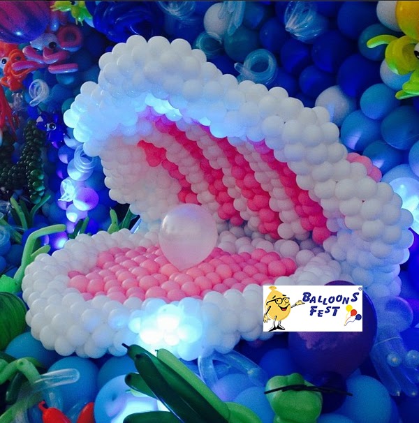 Balloons Fest decorações com balões em Salvador: Fundo do Mar Ariel