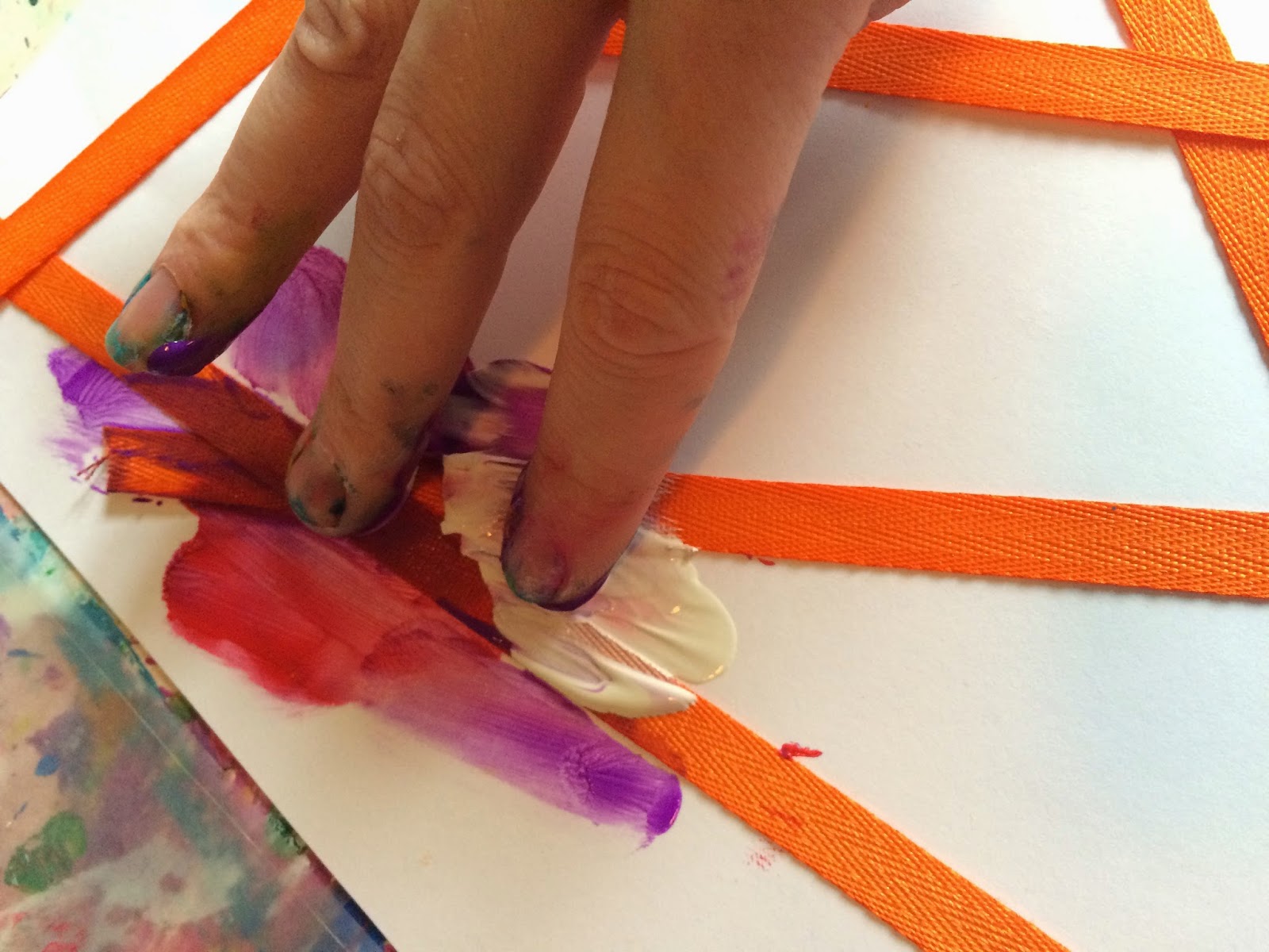 Mini Monets and Mommies: Ribbon Resist Art for Kids