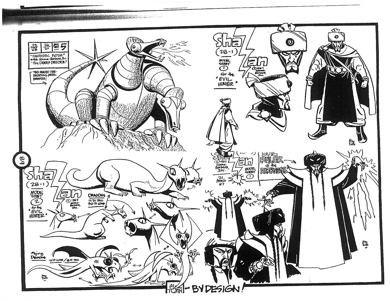 Cartoon Concept Design: Alex Toth Model Sheets Fantastic Four
