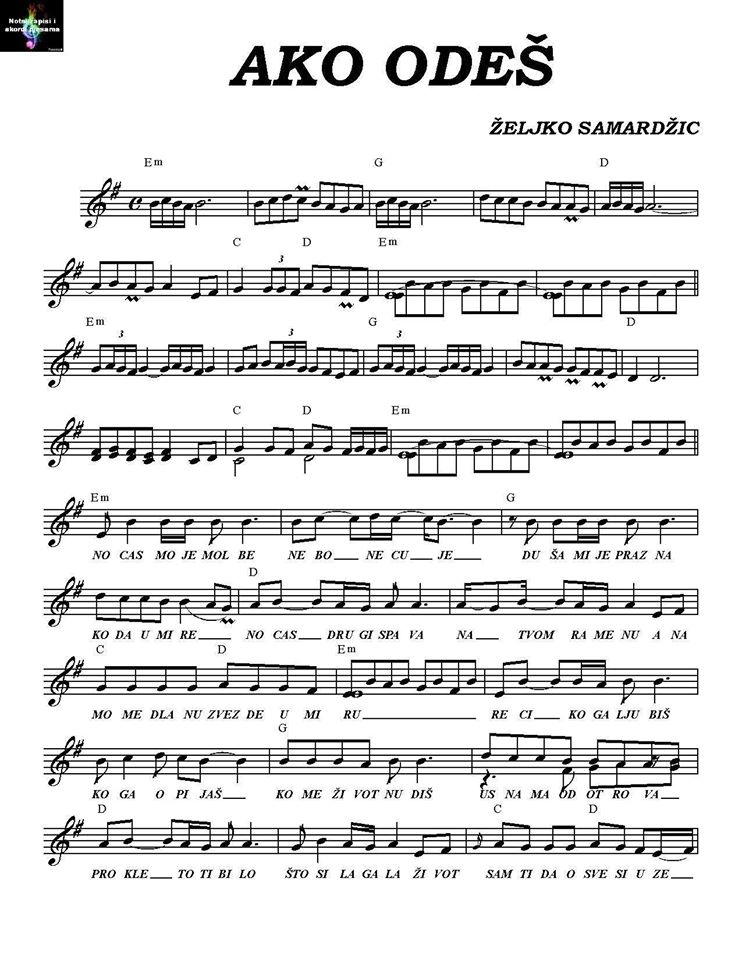 NOTE | DOMACE I STRANE: AKO ODES AKORDI NOTE