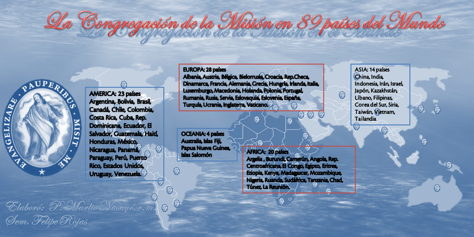 MAPA DE LA PRESENCIA DE LA CONGREGACIÓN DE LA MISIÓN EN EL MUNDO ...