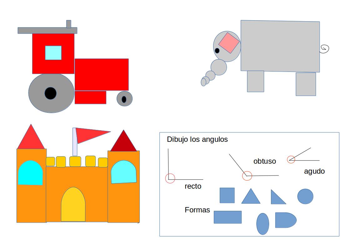 Escuela Italiana Primaria : Dibujos con formas Geométricas