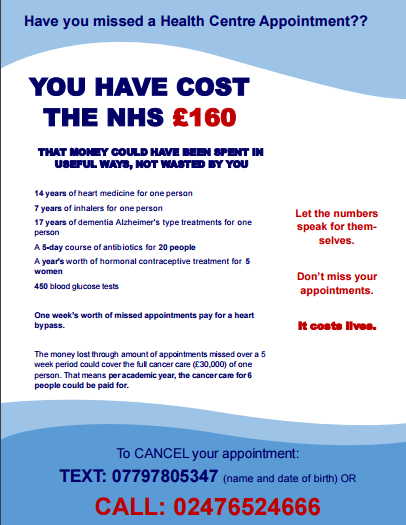 Persuasion and Influence: Reducing Missed Appointments at the Health Centre