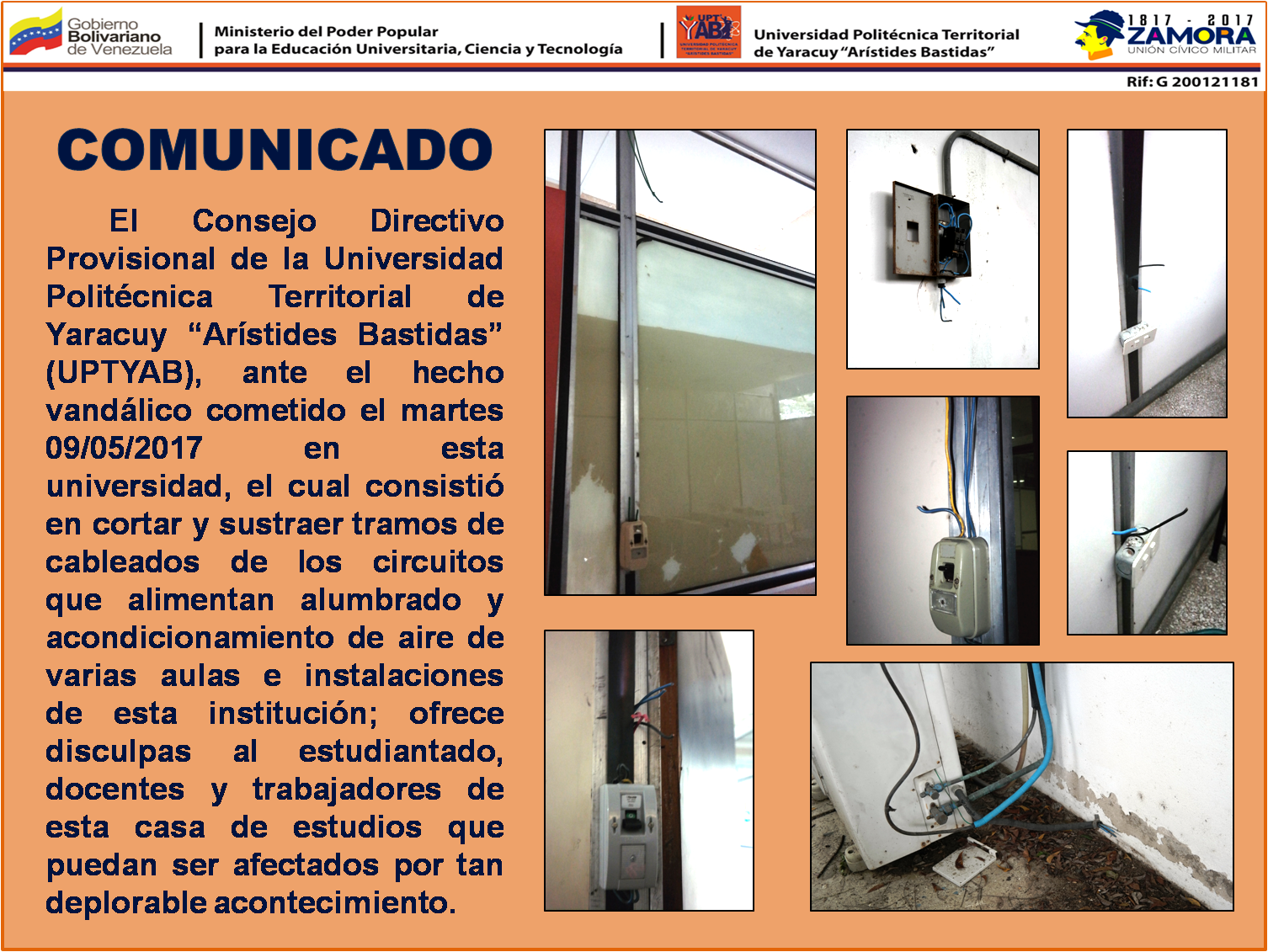 UPT "ARÍSTIDES BASTIDAS": A LA COMUNIDAD UPTYAB