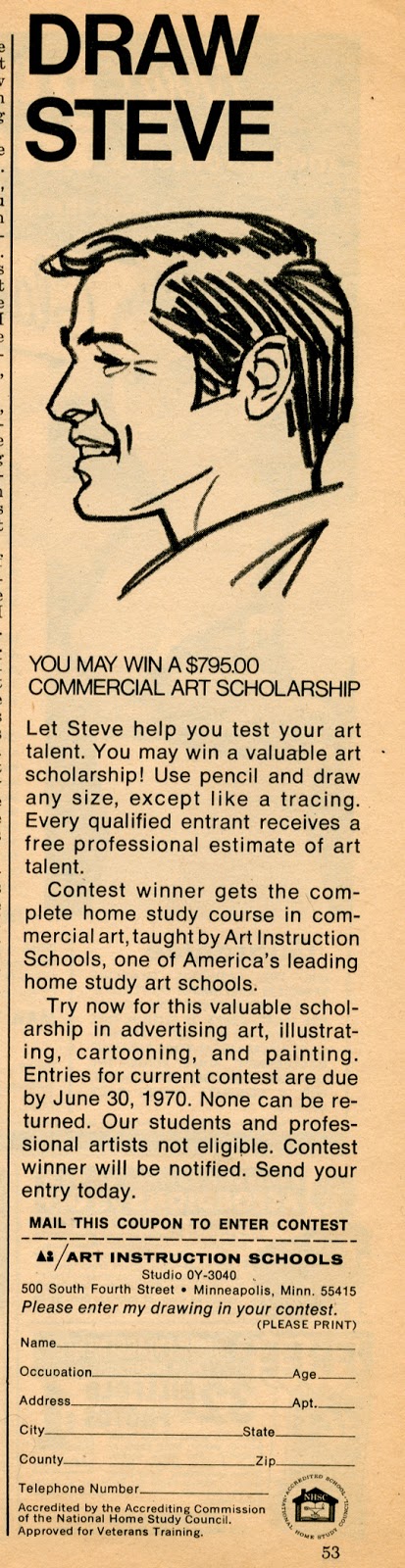 Mitch O'Connell: "Draw Me!" The Classic Ads of Art Instruction Inc.!