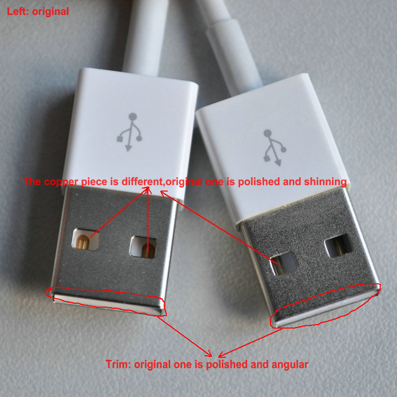 best way to identify a fake USB cord and good in the market or anywhere ...