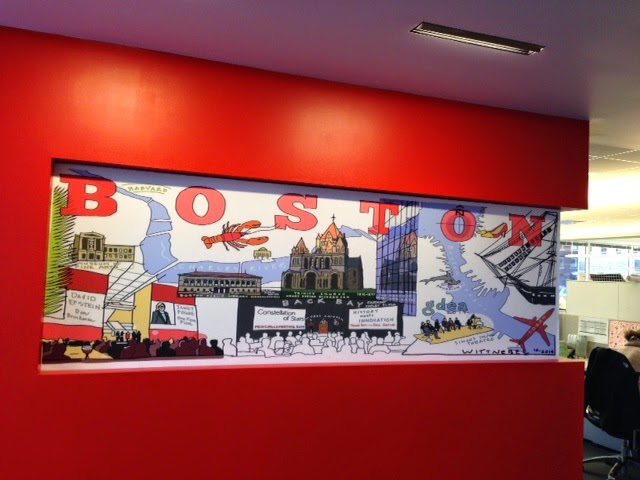 drawing (on) the world: Boston banner illustration installation