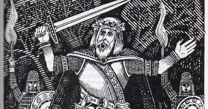 John Vernon Lord: The King raises his sword in victory (Sword at Sunset)