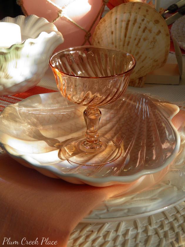 Plum Creek Place: DIY Giant Clam Shell And Sunrise Seashell Tablescape