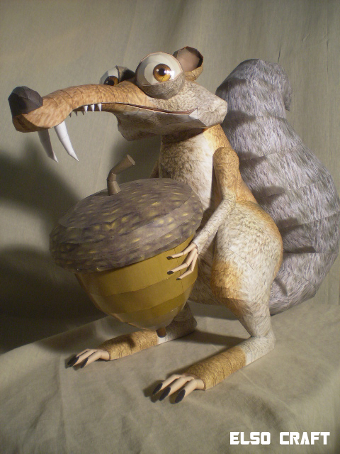 Ice Age - Realistic Scrat Papercraft | Papercraft Paradise ...