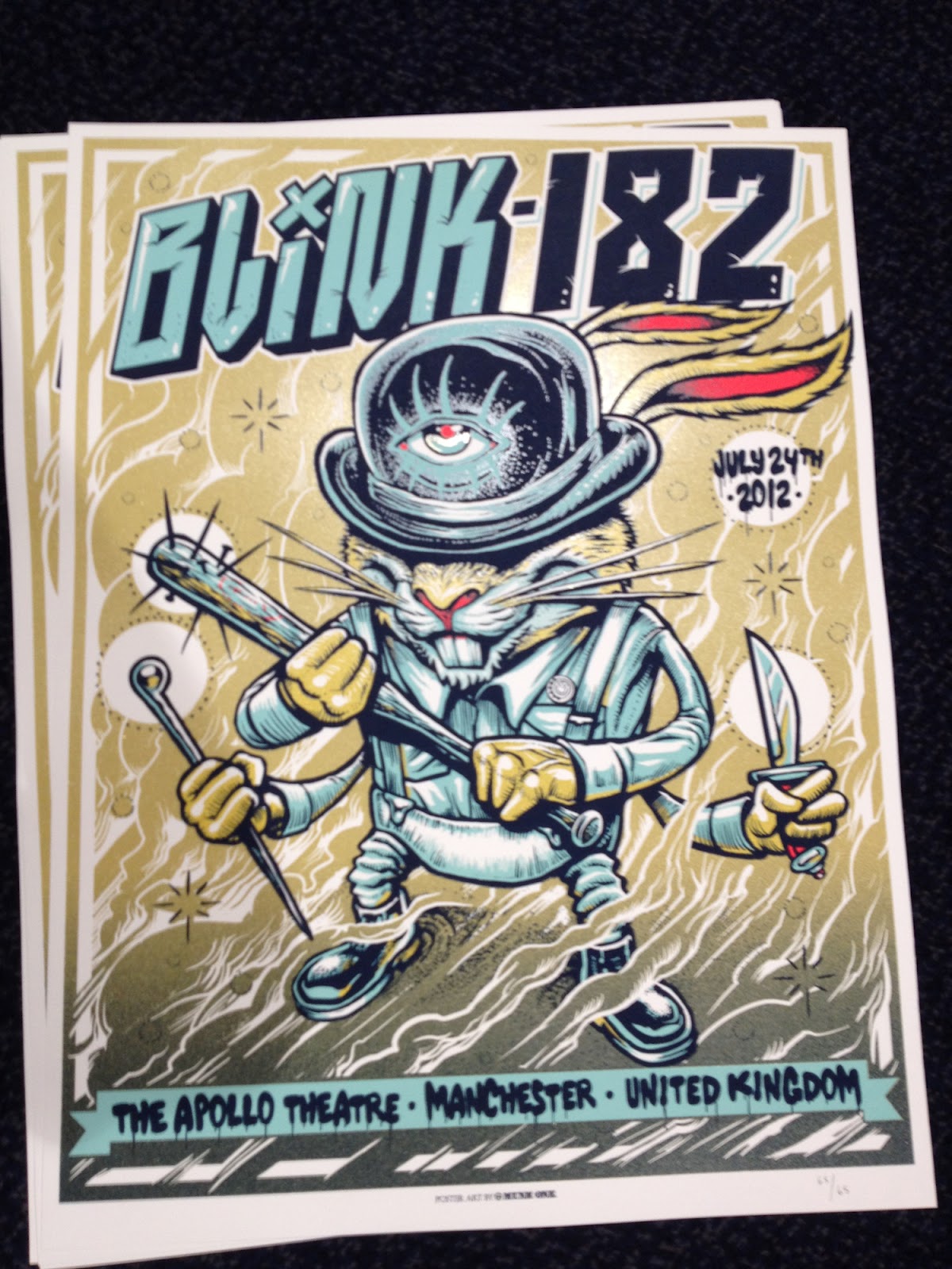 INSIDE THE ROCK POSTER FRAME BLOG: Tonight's blink 182 poster from ...