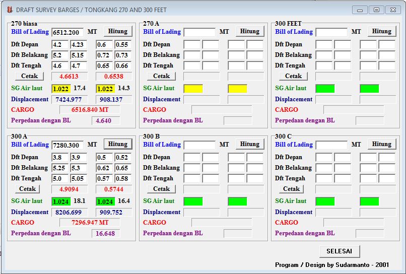 Berbagi walau sebulir padi: BARGES DRAFT SURVEY PROCEDURE