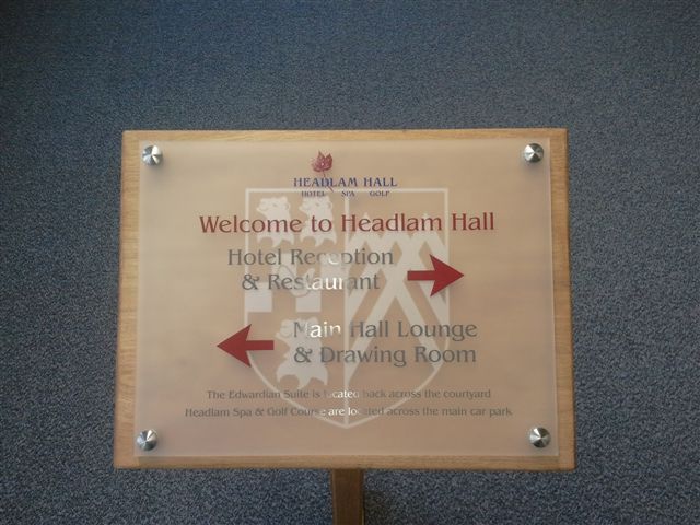 The Green I Signs Blog: Oak Hotel Reception welcome sign supplied ...