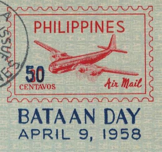 Philippine Republic Stamps : 1958 Bataan Day Airletter