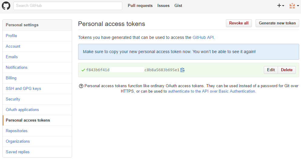 Thiết kế web với Yii2: Lấy khóa access token trong Github