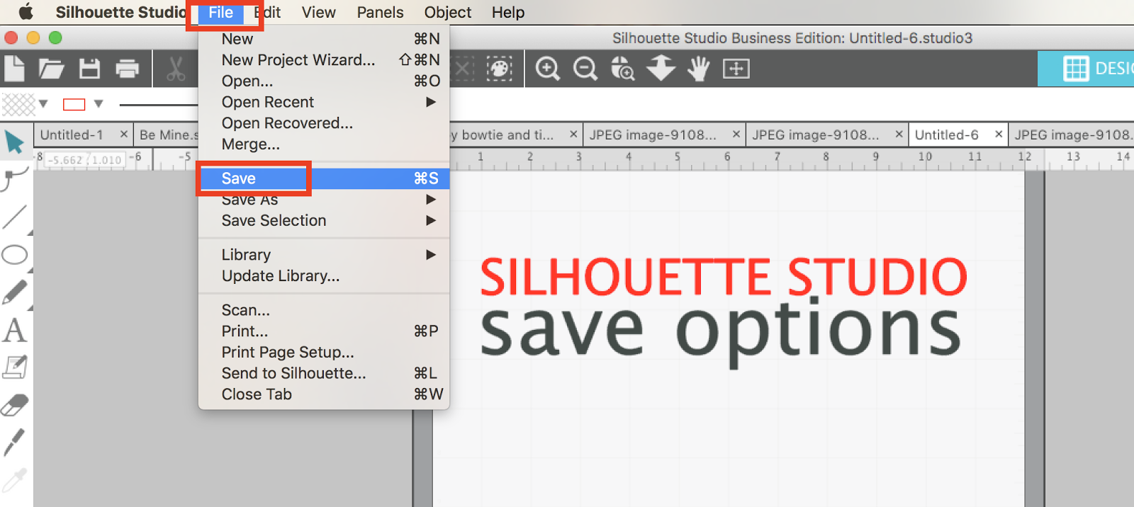 Silhouette Save Options: Save vs Save As vs Save Selection - Silhouette ...