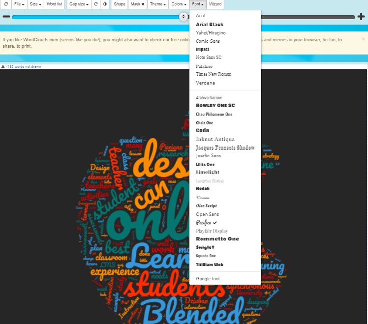 Blended Learning @ (Tech+Education) : How to create Wordcloud?