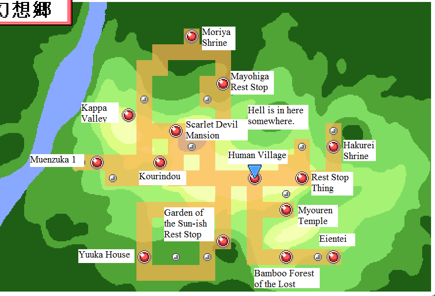 Map of Gensokyo for RISK, hand-drawn : r/touhou