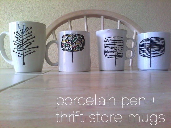 A Diamond Mind: DIY: PORCELAIN PEN ON MUGS