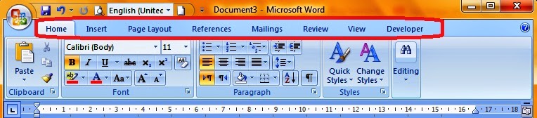 9 Interface atau Tampilan Microsoft Word 2007 | Tutorial