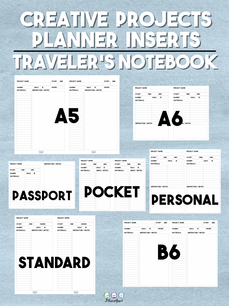 Creative Project Planner Inserts | Free Printable for Traveler's ...