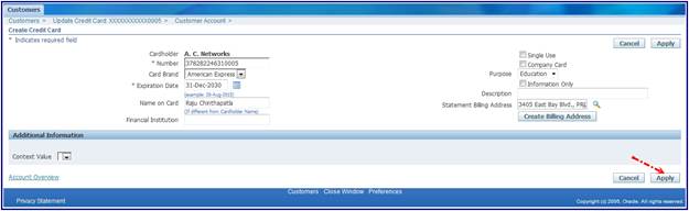 Oracle Applications: Oracle R12 Credit Card Payments Setups and Process