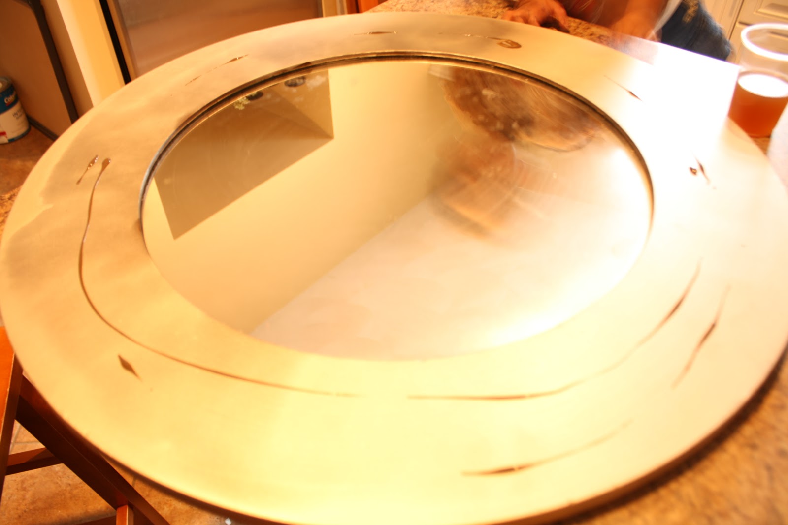 Master Bedroom Updates: Spray Painted and Glazed Mirror - Made by Carli