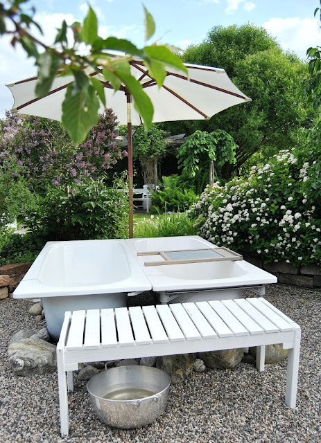 HANNAS: Badkar i trädgården ~ Utespa