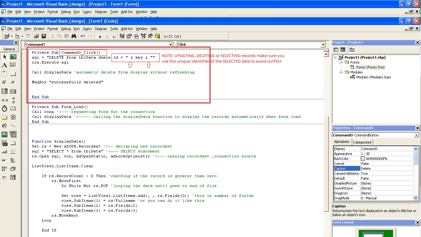 Developer Visual Basic 60 Part 5 Deleting Data