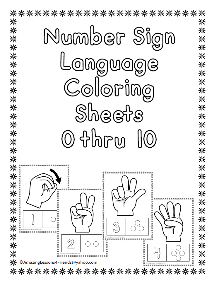 Amanda Duda, Pedagogia e Libras: Number Sign Language Coloring Sheets 0 ...