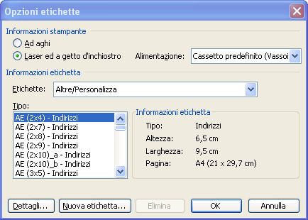 Appunti per il Gruppo Computer: Creazione di Etichette con Word